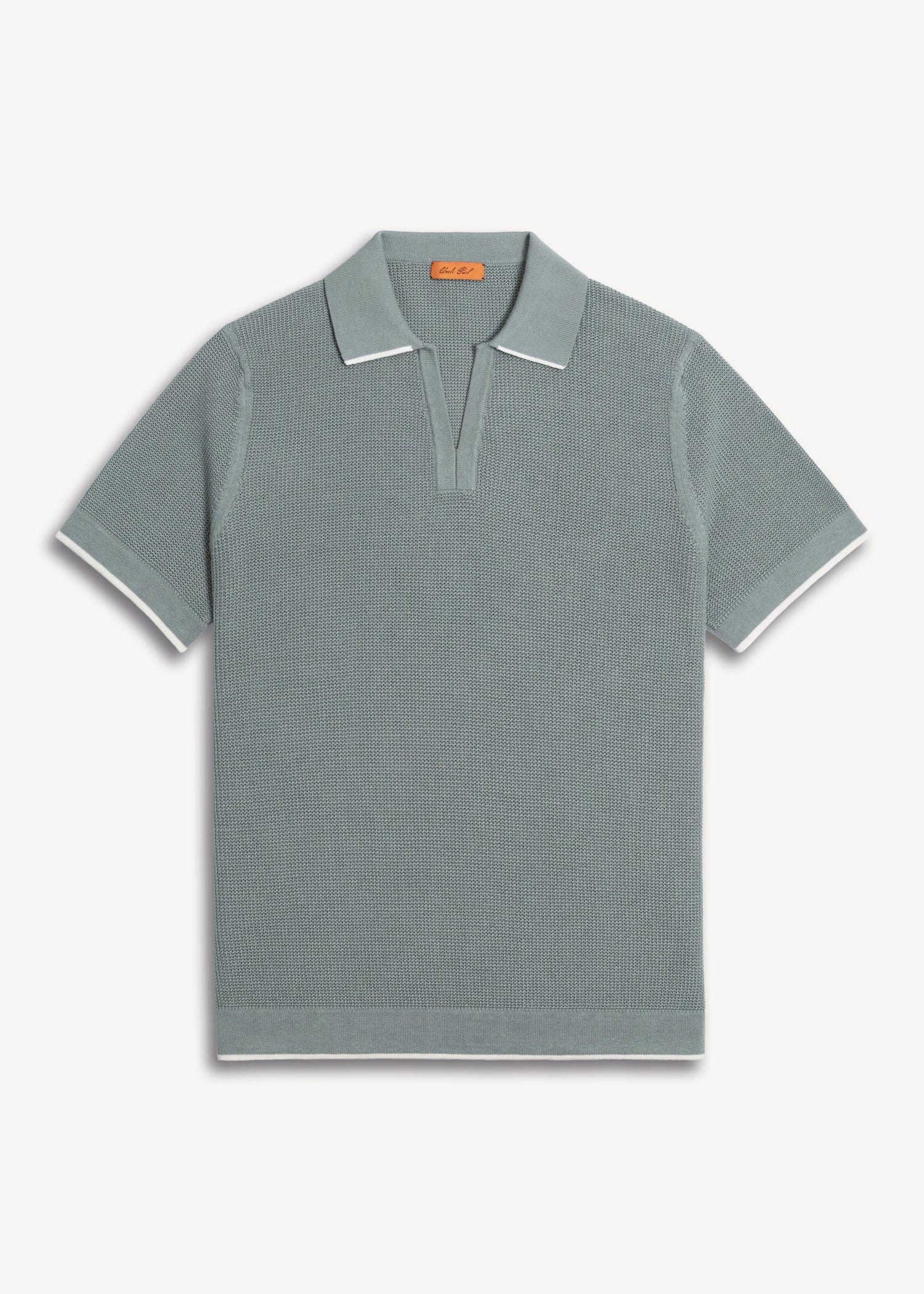 Mercer Cotton Open Collar Polo - Dusty Blue
